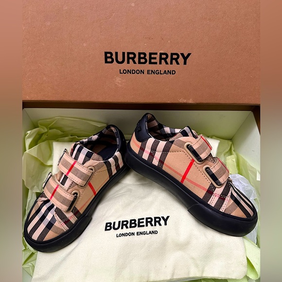 Burberry | Shoes | Burberry Unisex Mini Markham Vintage Check Sneakers 25 | Poshmark